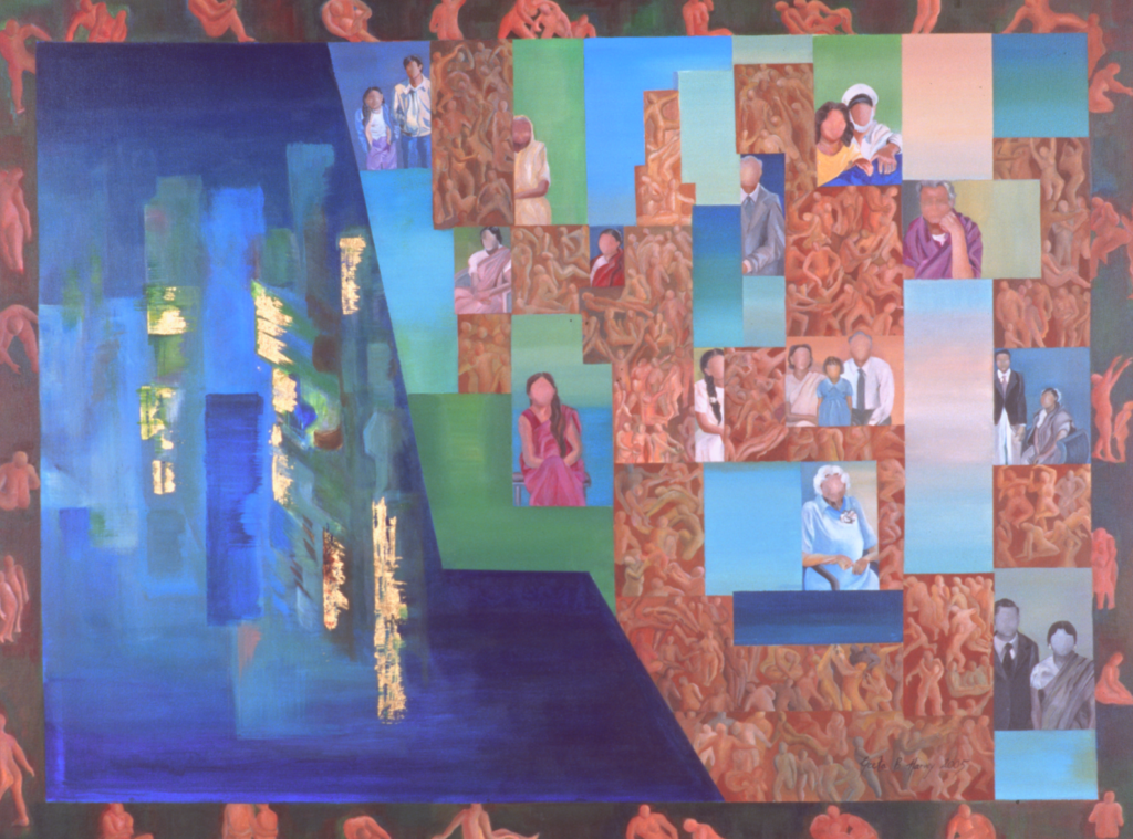 Acrylic & Watercolor Edifice Art by Geeta Harvey
